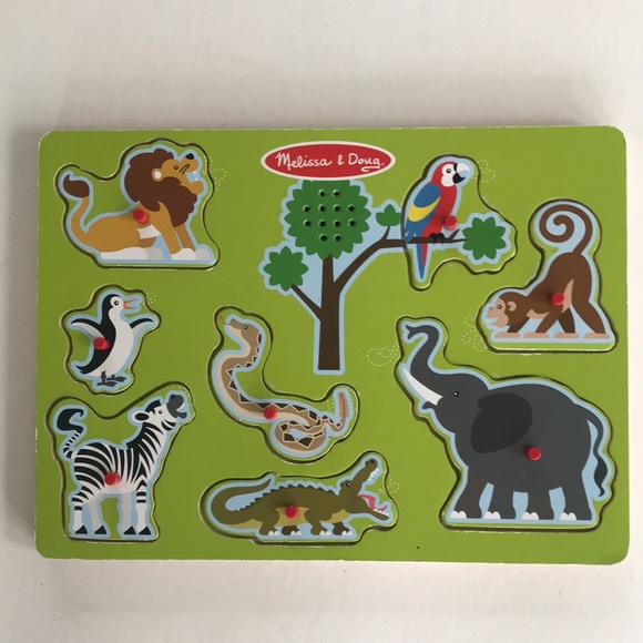 Melissa & Doug | Toys | Melissa Doug Zoo Animal Sounds Wood Puzzle Lion ...